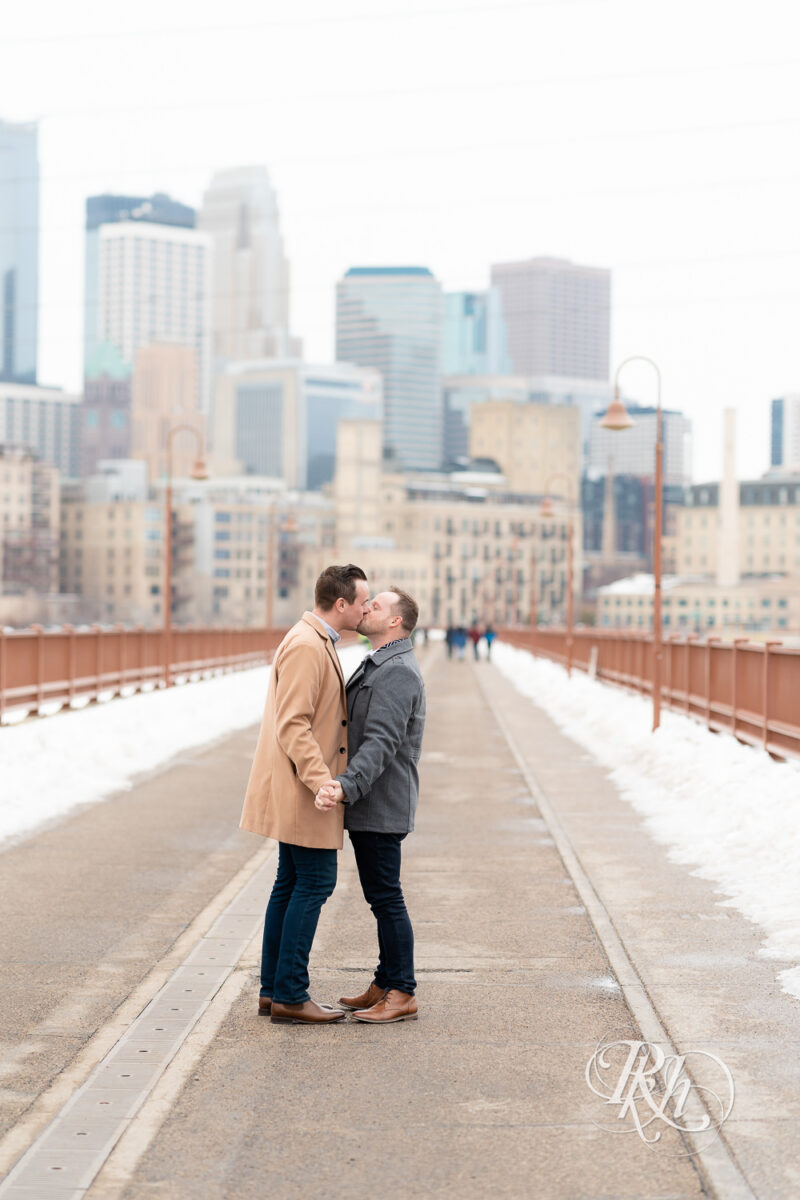 Minneapolis Winter Engagement Photography: Andrew and Jake | Stone Arch ...