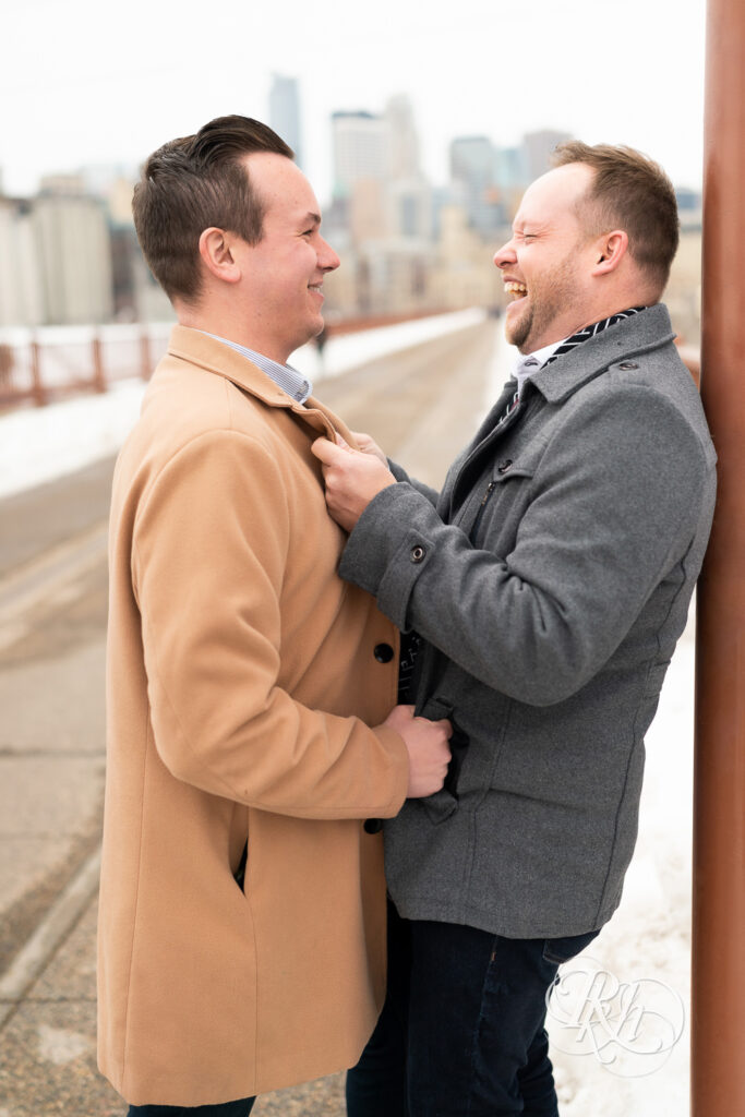 Minneapolis Winter Engagement Photography: Andrew and Jake | Stone Arch ...