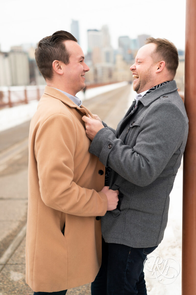 Minneapolis Winter Engagement Photography: Andrew and Jake | Stone Arch ...