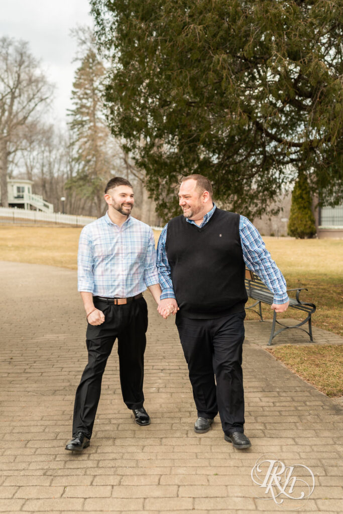 Windy Stillwater Engagement: Joe and Timm | Pioneer Park - RKH Images