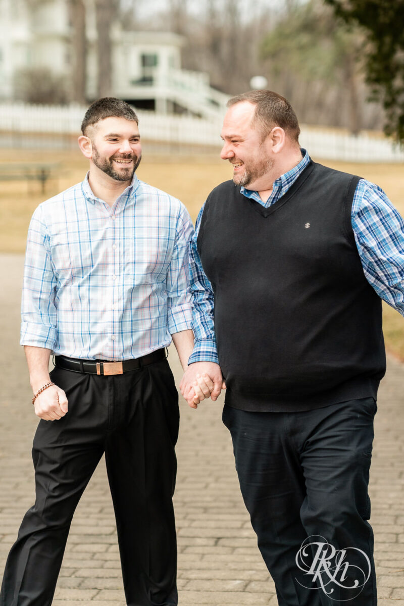 Windy Stillwater Engagement: Joe and Timm | Pioneer Park - RKH Images